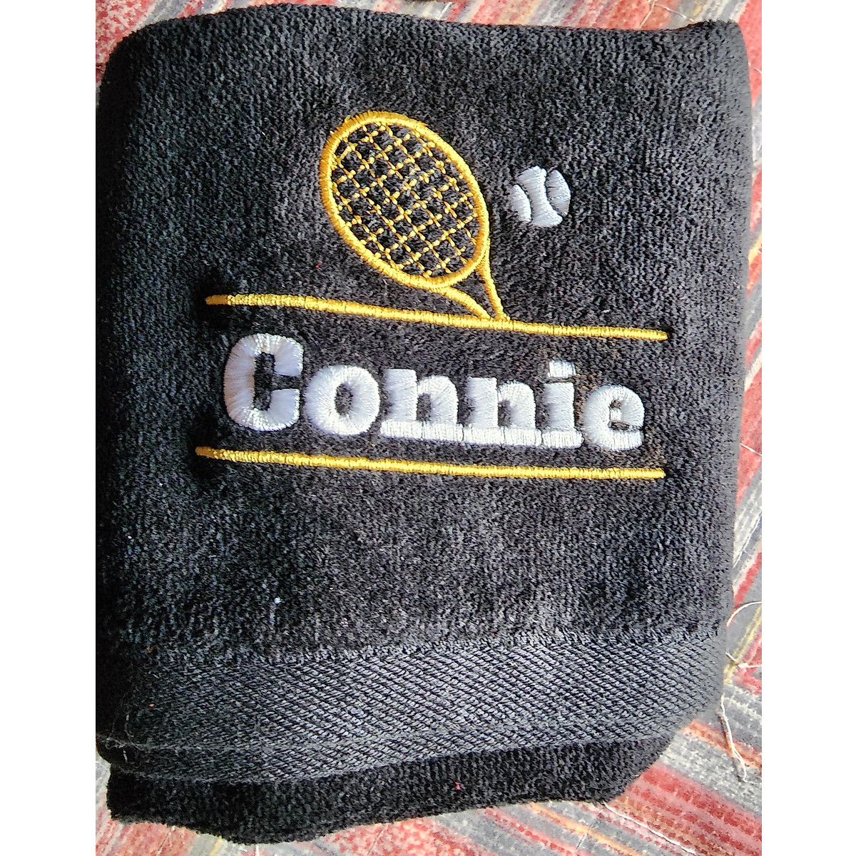 Printualist Personalized Tennis Towel with Carabiner Hook - Custom Design & Your Embroidered Name - 16"x26", Navy, Absorbent Cotton Terry Velour Fabric