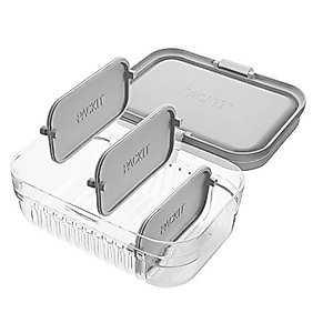 PackIt Mod Lunch Bento Food Storage Container, Steel Gray