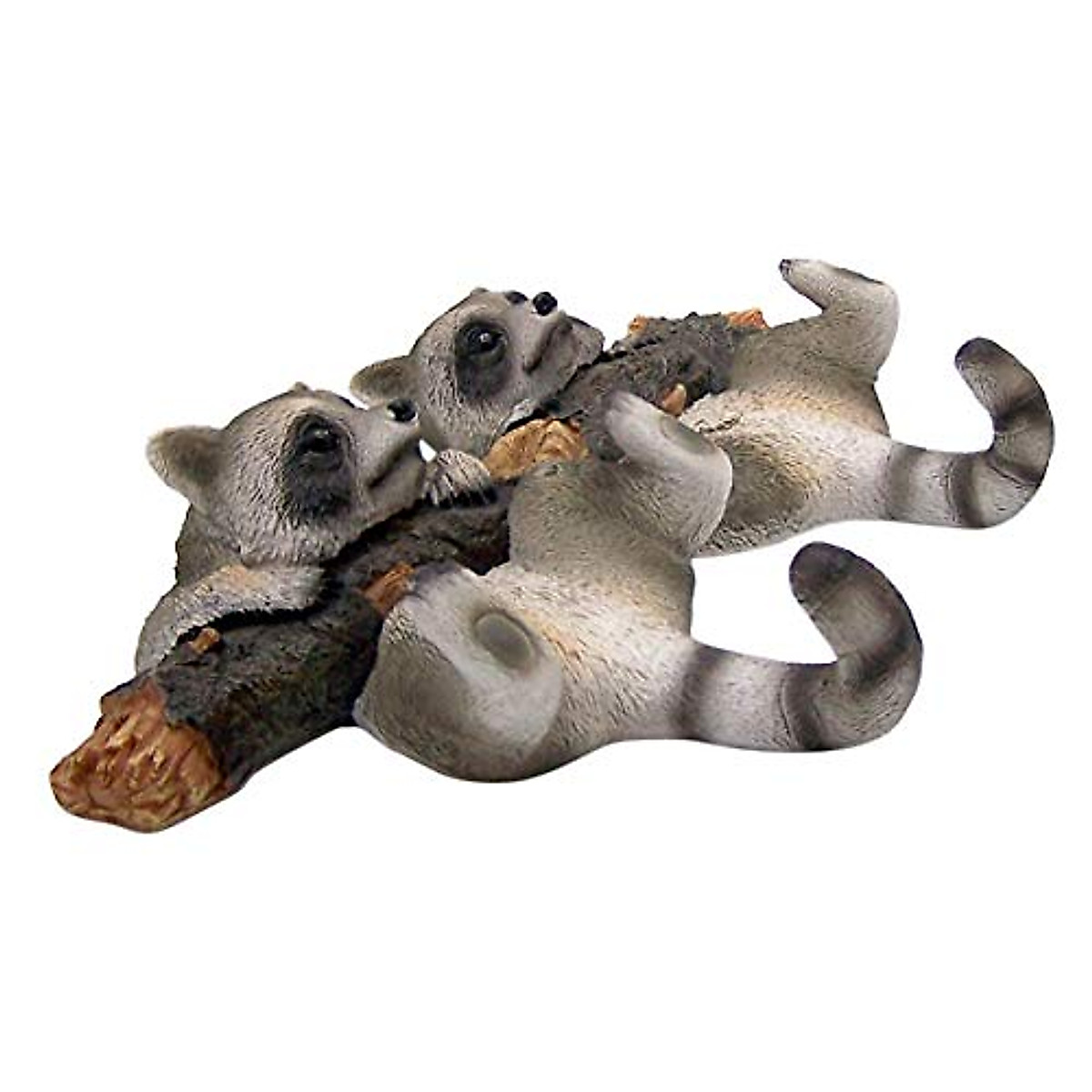 Wowser Rustic Cast Resin Log Cabin Decor Hanging Raccoon Wall Hooks, 9 Inch