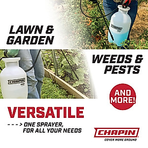 Chapin 20002 Made in USA 2 -Gallon Lawn and Garden Pump Pressured Sprayer, for Spraying Plants, Garden Watering, Lawns, Weeds and Pests, Translucent White