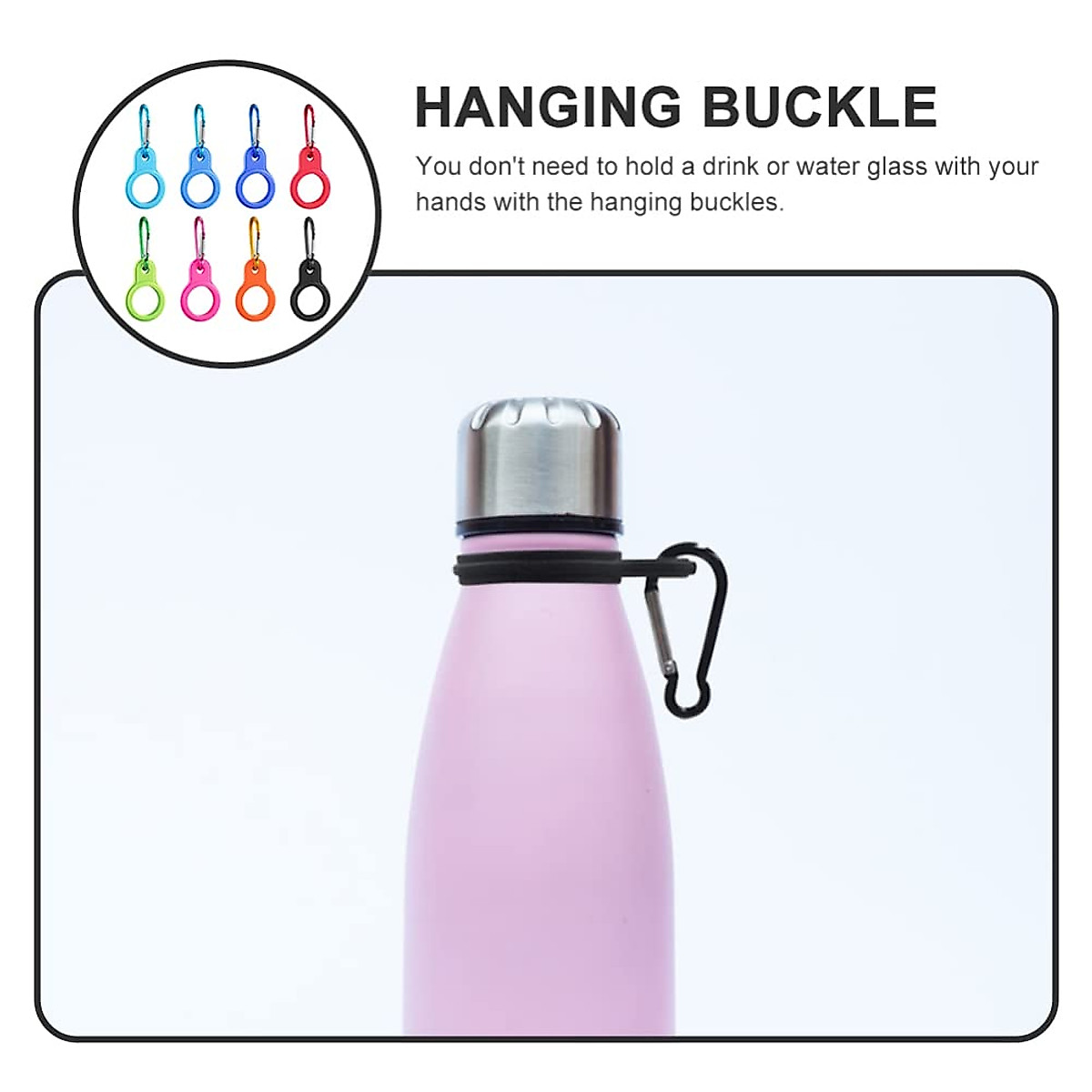 Didiseaon 16pcs Water Bottle Buckle Hanging Travel Silicone Bottle