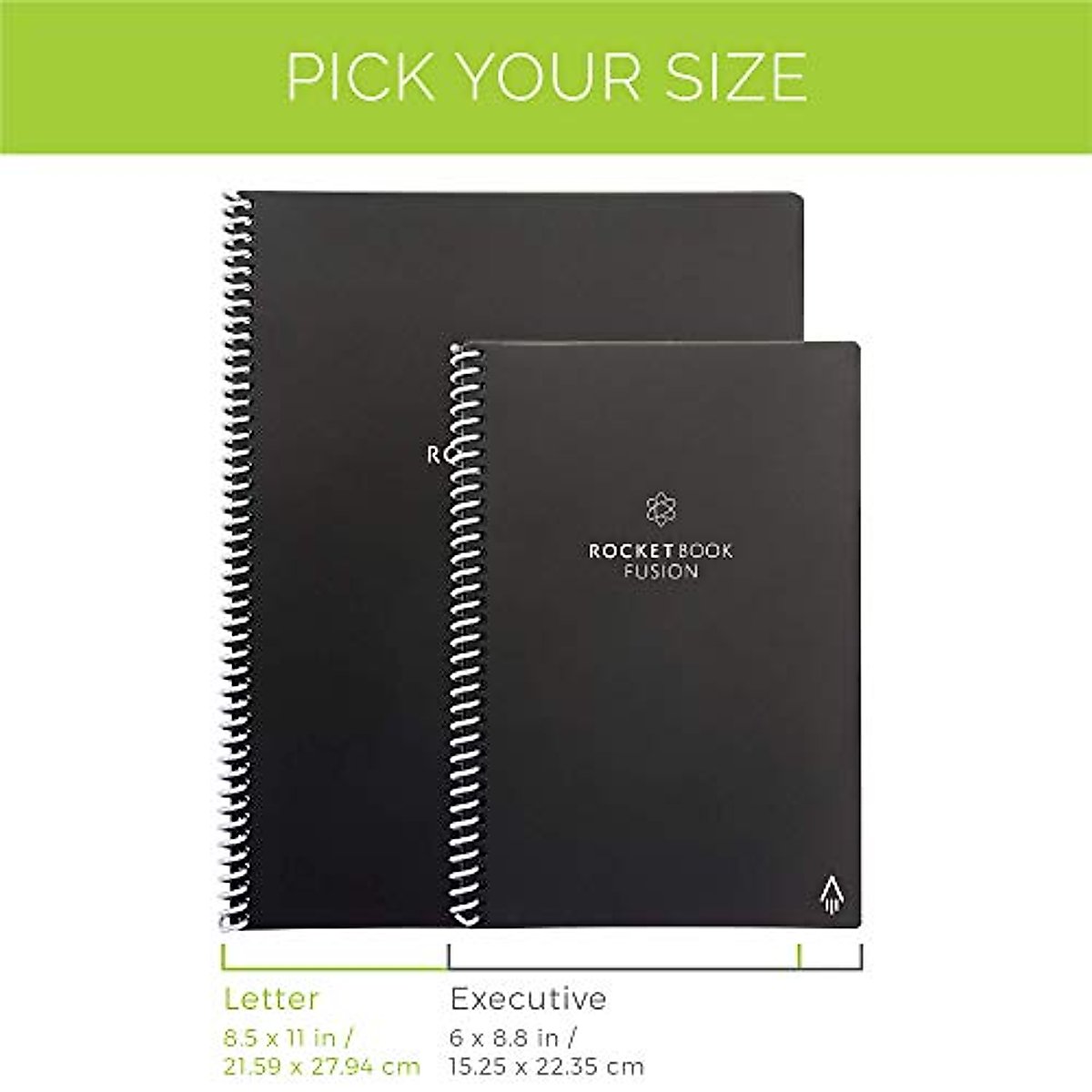 Rocketbook Fusion Smart Reusable Notebook - Calendar, To-Do Lists, and Note Template Pages with 1 Pilot Frixion Pen - Atomic Red Cover, Letter Size (8.5" x 11") & Pen/Pencil Holder (Pen Station)