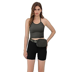 ODODOS Women's Crop 3-Pack Washed Super Soft Lightweight Rib-Knit Camisole Crop Tank Tops, Mushroom Taupe Charcoal, X-Small/Small