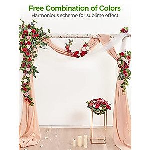 InnoGear Artificial Flowers, 50 Pcs Faux Flowers Fake Flowers Dark Red Roses Perfect for DIY Wedding Bouquets Centerpieces Bridal Shower Party Home Flower Arrangement Christmas Decorations