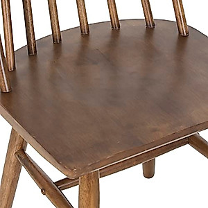 East at Main 100% Solid Wood Dining Chairs - 21”D x18”W x32.5”H - Handcrafted Set of 2 Modern Wooden Accent Chair for Kitchen Office Farmhouse Dining Room Furniture (Walnut)