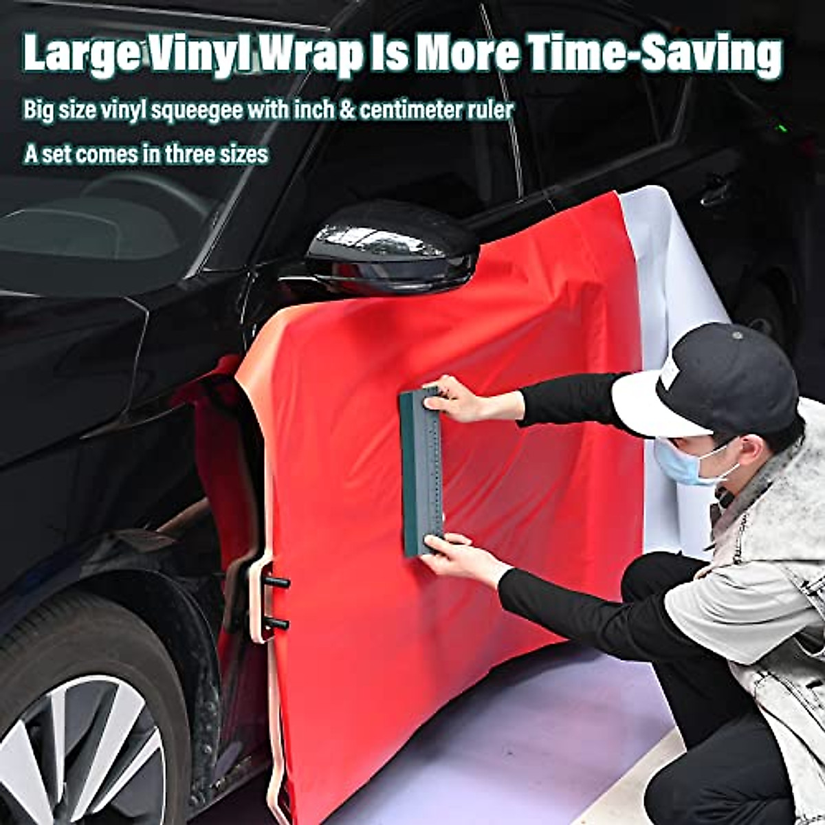 EHDIS Vinyl Squeegee Tool 2PCS Big Size 11.4 inch Felt Edge Vinyl Wrap Squeegee for Graphic Decal Wrapping Applicator Tool Car Film Wallpaper Installing Window Tint Tool Craft Scraper