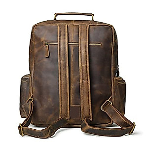 Timester leather backpacks full grain leather laptop backpack for school travel backpacks for women.
