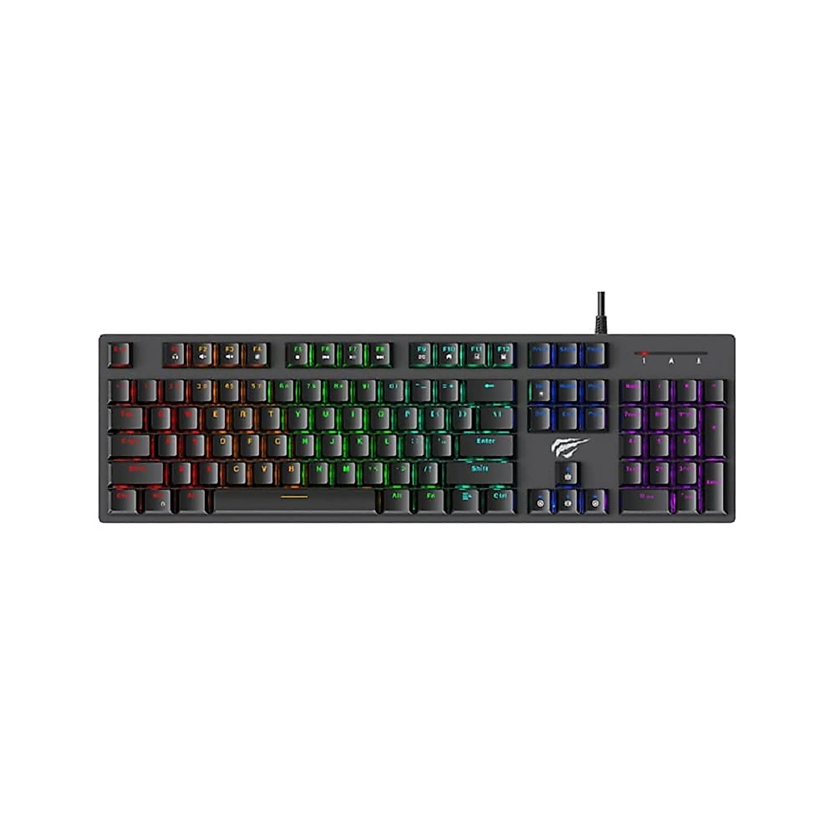 HAVIT KB858L 104 Keys Wired Gaming Keyboard with LED Rainbow Backlit Black