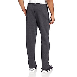 Russell Athletic Men's Dri-Power Open Bottom Sweatpants with Pockets, Black Heather, Large