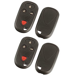 Key Fob Keyless Entry Remote Shell Case & Pad fits Acura 2001-2003 CL / 2002-2004 RL / 2002-2006 TL / 2004-2008 TSX, Set of 2