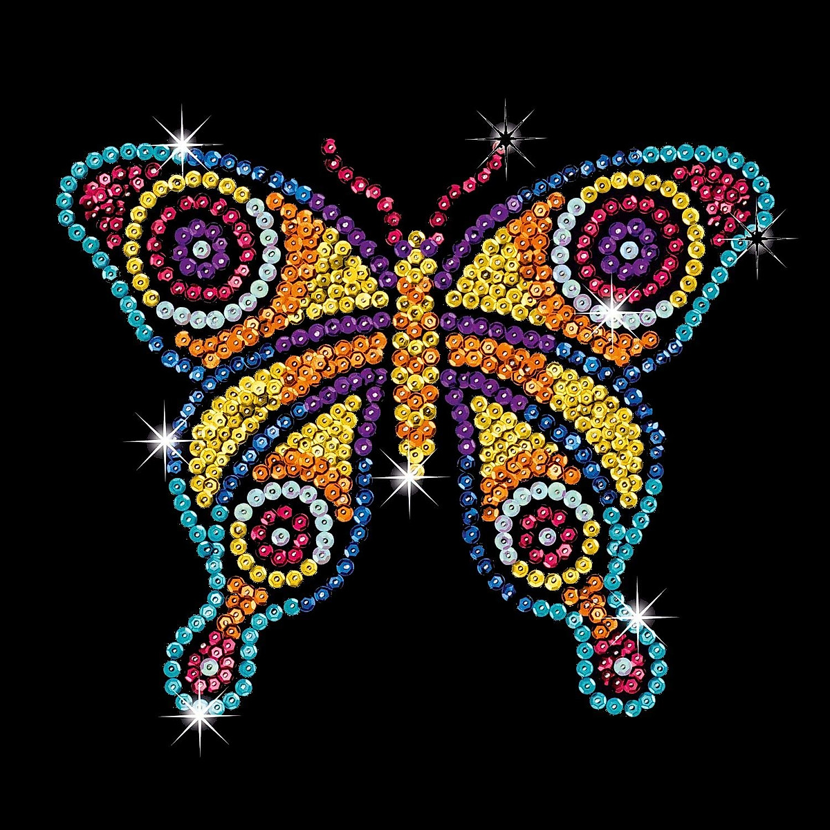 Sequin Art Style, Three Butterflies, Sparkling Arts and Crafts Picture Kit, Creative Crafts