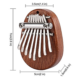 seOSTO Mini Thumb Piano, 8 Key Thumb Piano exquisite Finger Piano with Lanyard Portable Marimba Musical Thumb Piano for Teenagers And Adults Beginners