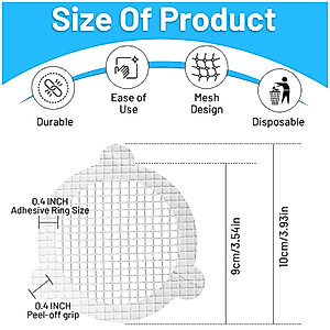 AMAZOPEN Disposable Hair Drain Stickers (25 Packs) 3.94 Inches Round Disposable Hair Catcher & Drain Covers | Round Mesh Disposable Shower Drain Hair Catcher for Bathroom, Bathtub & Kitchen