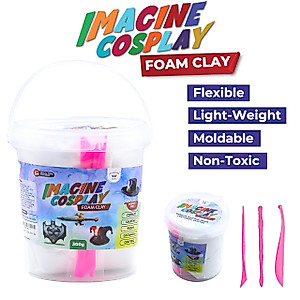 Sculpting and Cosplay Foam Clay, 300g of High Density Air Clay for Sculpting and Molding into Fun Projects and Cosplay Props. Foam Clay is Lightweight, Flexible, Easy to: Mold, Sand and Paint.