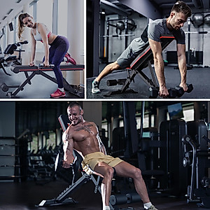 PASYOU Adjustable Weight Bench Press - 700lbs / 318kg Load Foldable Workout Bench, Full Body Strength Training Benches for Home Gym (9x4x3 Positions)