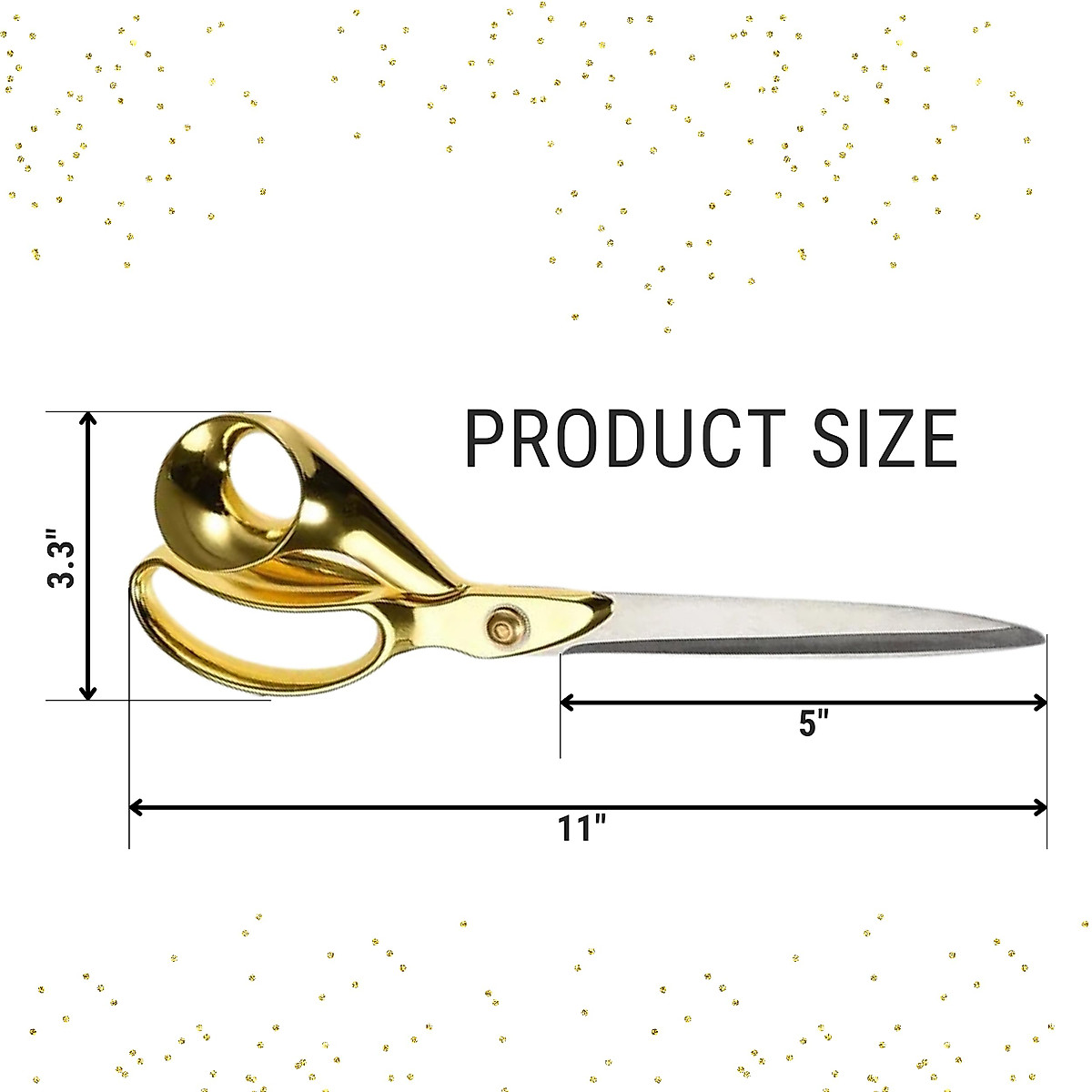 11" Gold Scissors for Grand Opening – Heavy Duty Gold Ribbon Cutting Scissors for Special Events Inaugurations Ceremonies Sharp Stainless Steel Scissors Gold 11 Inch Best Scissors for All Purpose