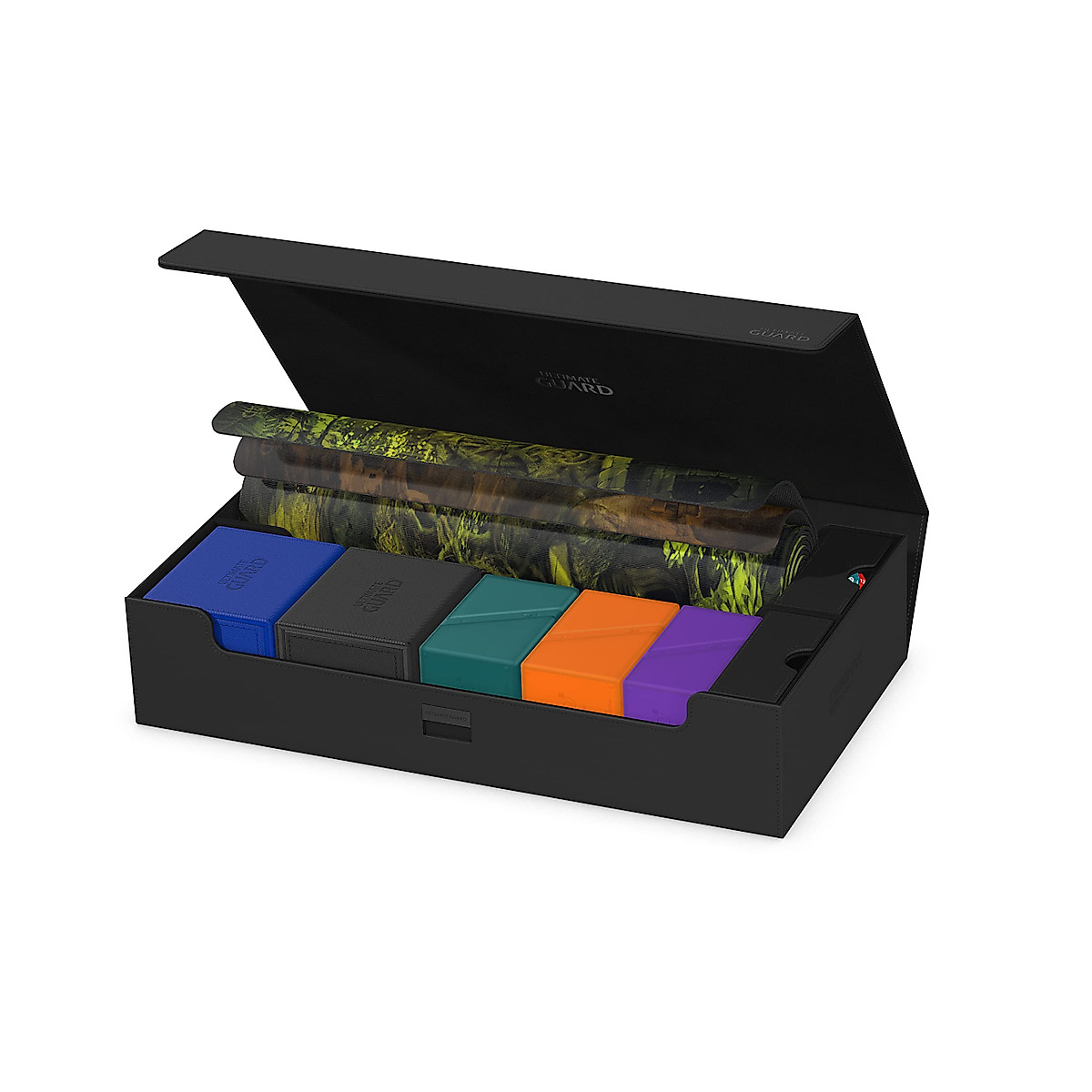 Ultimate Guard Omnihive 1000+, Deck Case for 1000 Double-Sleeved TCG Cards + 2 Removable Trays, Black, Magnetic Closure & Microfiber Inner Lining