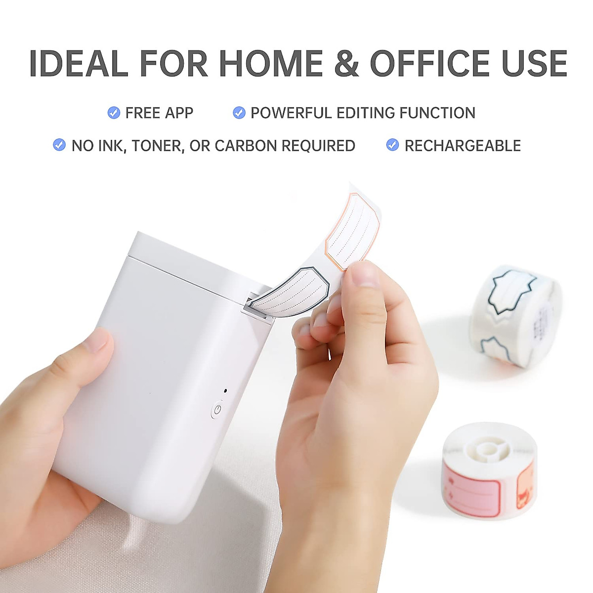 Label Maker Machine with Tape NIIMBOT D101 Label Printer 0.5 to 1 Inch Wide Wireless Connection Multiple Templates Available for Phone Pad Easy to Use Office Home Organization USB Rechargeable
