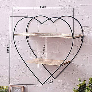 PIBM Stylish Simplicity Shelf Wall Mounted Floating Rack Wooden Background Wall Storage Living Room 50X50X19Cm,Retro,3 Types Avaliable, 1# ,