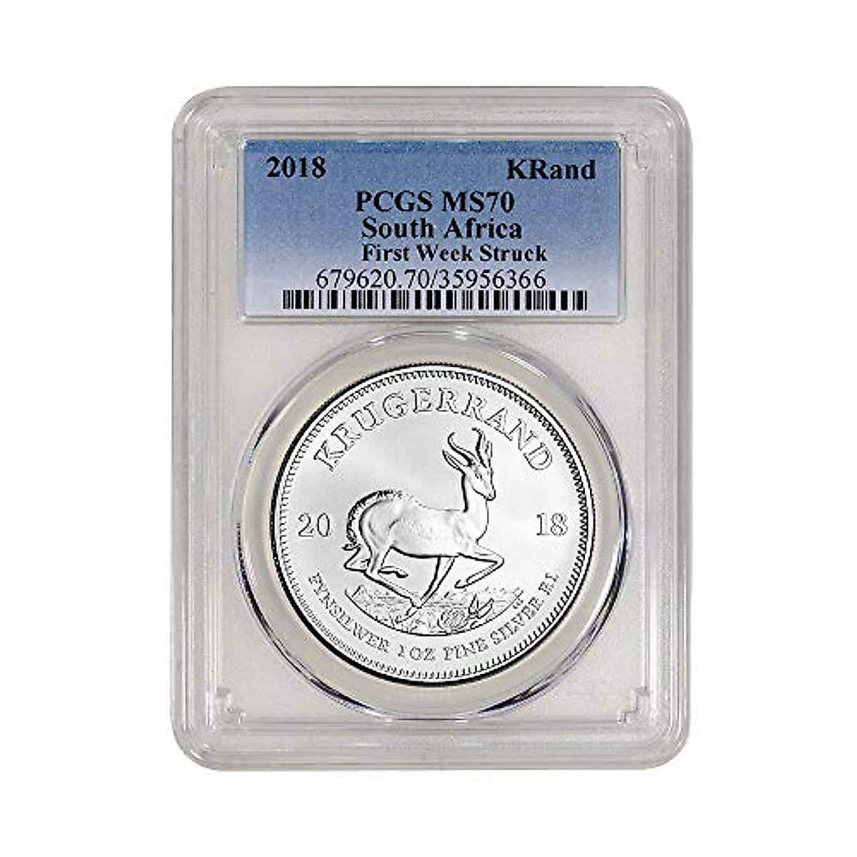 2018 SA Silver Krugerrand 1 oz MS70 PCGS - First Strike 1 Rand MS-70 PCGS
