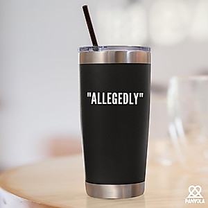 Panvola Allegedly Lawyer Mug Funny Graduation Gift For Law Student Teacher Attorney Vacuum Insulated Tumbler With Straw Lid Funny Stainless Steel Drinkware 30 oz Black (20 oz)