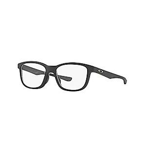 Oakley OX8106 Cross Step Round Prescription Eyeglass Frames, Satin Black/Demo Lens, 50 mm