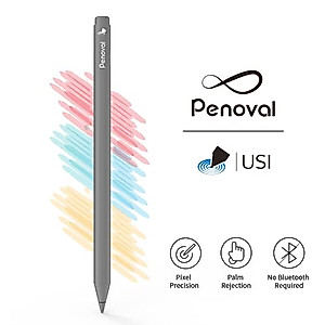 Penoval USI Stylus Pen for Some Chromebook Model with Tail Eraser, 4096 Levels Pressure for Lenovo chromebook Duet, Acer Chromebook Spin 713,HP Chromebook x2 11, Spare Tip