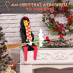 HOJADA Doll Clothing Wizard Robe for Doll Christmas Elf Doll Costume Halloween Elf Clothing Dress up Accessories Includes Broom, Scarf, Mini Glasses, Mini Blank Book.