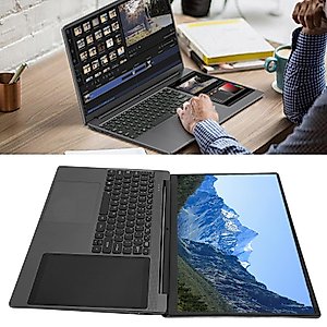 VBESTLIFE 15.6 Inch Laptop with 7in Touch Screen for Windows 10 11 Dual Screen Laptop Computer 16G LPDDR4 Business Laptop for N5095 Processor (US Plug 16G+1TB)