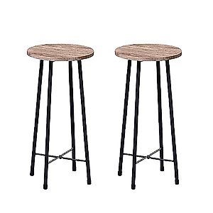 VECELO 24" Round BarStools, Modern Bar Stools Counter Height, Bistro Seats with Wood Surface, Simple Chairs for Living Room Dining Room, Breakfast Dinner Nap Conference, Maple