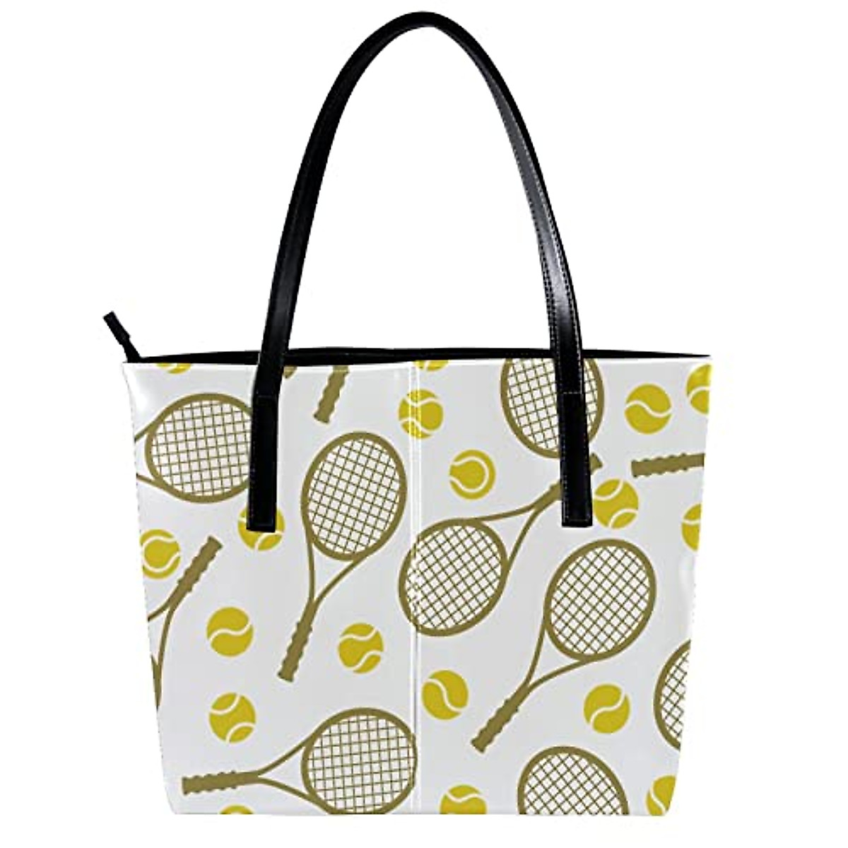 Women's Large Size Canvas Shoulder Bag Hobo Crossbody Handbag Casual Tote, Seamless Tennis Racket