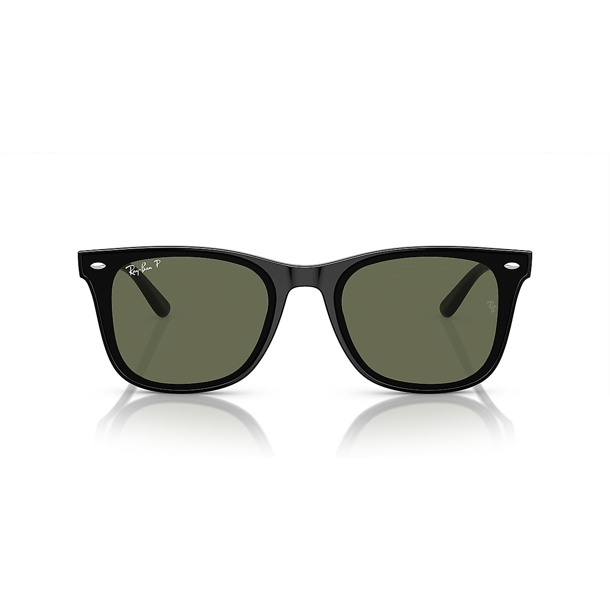 Ray-Ban RB4420 Square Sunglasses, Black/Dark Green Polarized, 65 mm