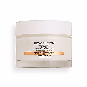 Revolution Skincare Moisture Cream SPF30, Moisturizer With SPF, For Normal to Oily Skin, Vegan & Cruelty-Free, 1.69fl.oz/50ml