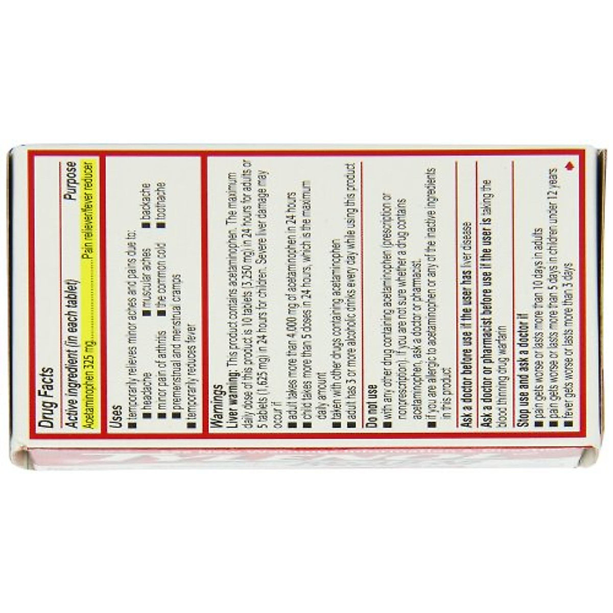 Tylenol Regular Strength Tablets, 100 Count (Pack of 2)