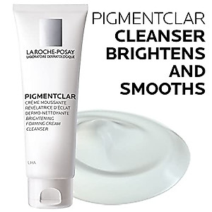 La Roche-Posay Pigmentclar Brightening Face Cleanser, Exfoliating Face Wash with LHAs, Dark Spot Remover and Skin Tone Brightening, Fragrance Free Foaming Cream Cleanser