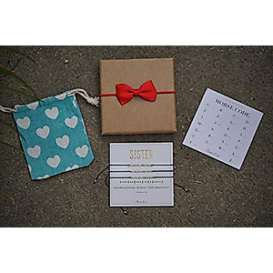 RareLove 3 Pieces Sisters Morse Code Bracelet Friendship Birthday Best Friends Gift For 3 Women Blue White Tiny Pony Seed Beads Black String Bracelets