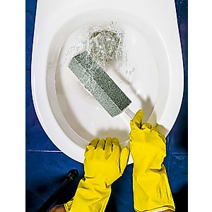 Pumice Stone for Toilet Cleaning with Handle Toilet Stone, Removing Hard Water Rings for Toilet Bowl Pool Bathtub, 4 Pack