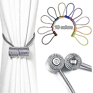 WCNMB Beautiful and Stylish 1Pc Magnetic Curtain Tieback Magnet Buckle Strap Curtains Holdbacks Clip Rod Tie Backs Hanging Belts Rope Accessoires Curtain tie (Color : Sapphire, Length