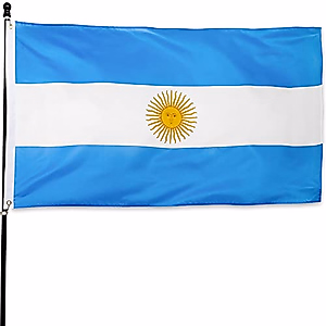 DANF Argentina Flag 3x5 Foot Polyester Argentinian National Flags Polyester with Brass Grommets 3 X 5 Ft