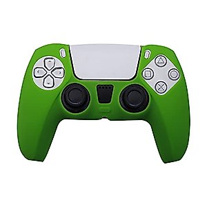 Goliton 2X Silicone Rubber Soft case Gel Skin Cover Compatible with Sony PlayStation 5 PS5 Controller (Green)