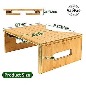 VaeFae Bamboo Toilet Stool, Foldable Potty Stool for Bathroom, Wooden Poop Stool for Adults, Portable and Non-Slip