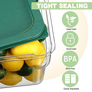 Huwena 4 Pcs Food Storage Container with Lids Set Square Clear Commercial Containers with Scale and Handle for Home Kitchen Restaurant Proof Dough Marinating Meat (4 Qt, 6 Qt, 7.5 Qt, 12 Qt)