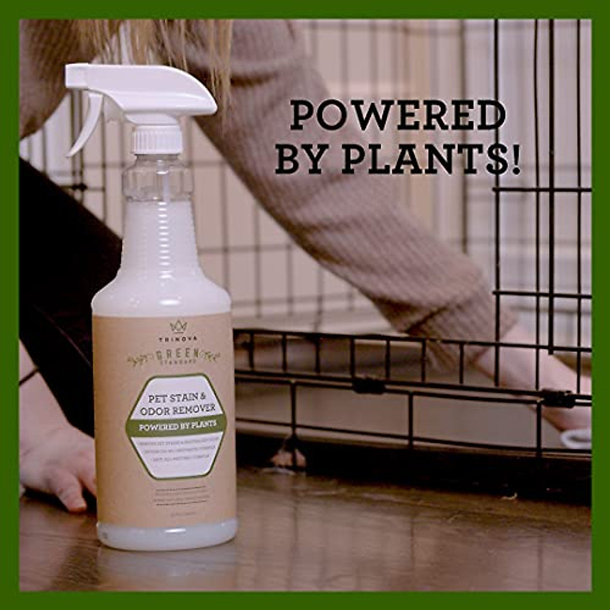 TriNova Natural Pet Stain and Odor Remover Eliminator - Advanced Enzyme Cleaner Spray - Remove Old & New Pet Stains & Smells for Dogs & Cats - All-Surface Safe - 32 OZ