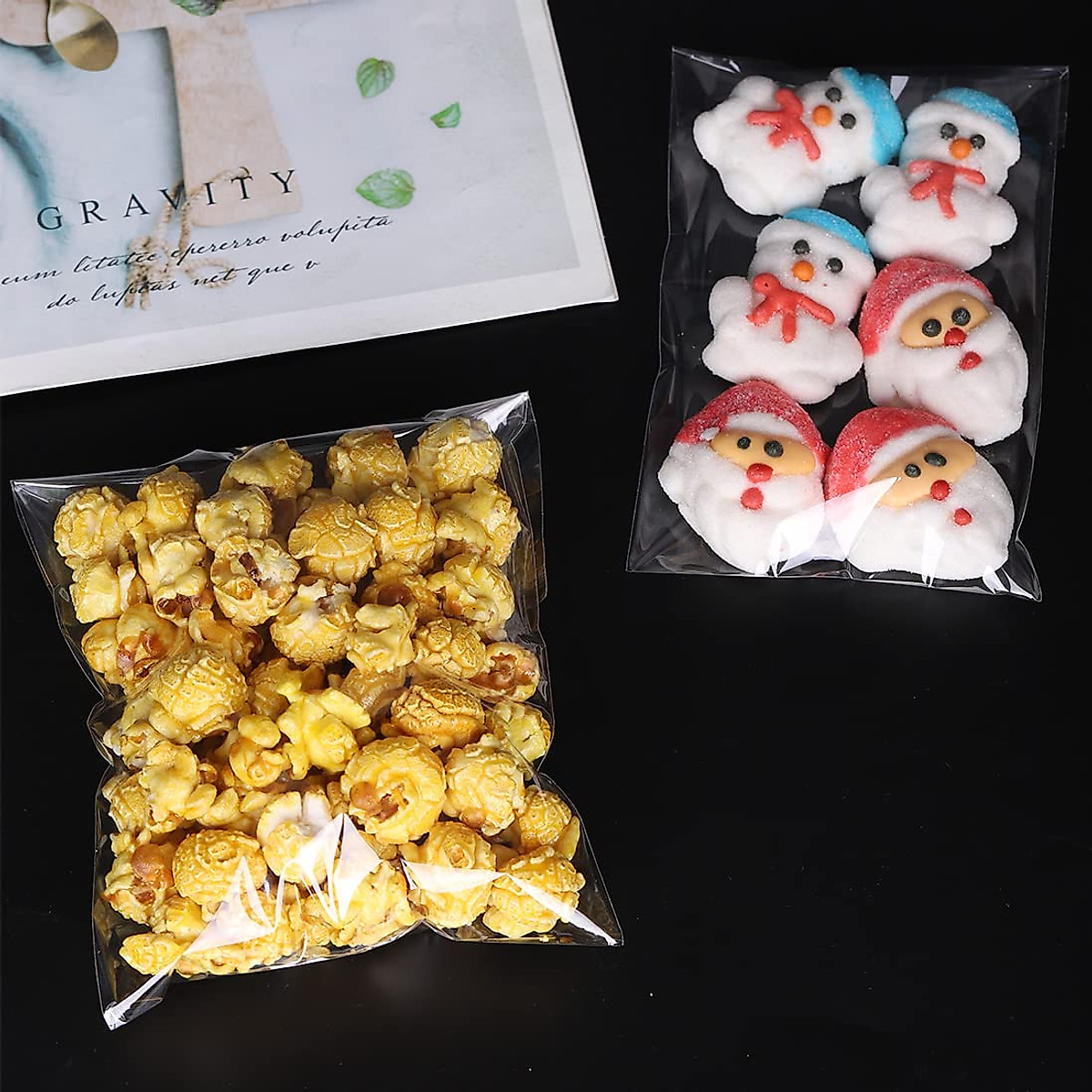 300 Clear Self Sealing Cellophane Bags - 4x6 -Cookie Bags Resealable Cellophane Bag for Packaging Clear Gift Bags for Gift Giving Cello Bags Self Adhesive for Party Favors Bakery Dessert Cookies Wrappers