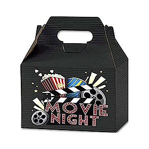 Free 1-3 Day Delivery on Movie Night Gift Baskets – Movie Night Supplies Gift boxwith,Movie Snacks and Movie Candy,Black