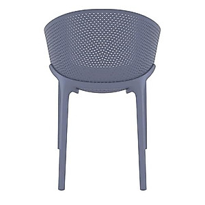 Compamia Sky Patio Dining Arm Chair in Dark Gray (Set of 2)