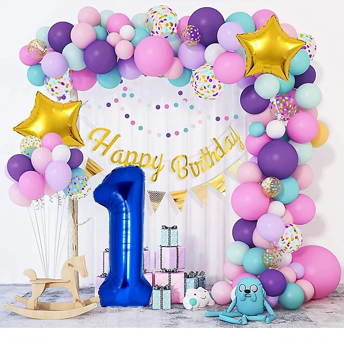 Huge 40 Inch Navy Blue Number 1 Balloon One Balloon for First Birthday Decors Kids Boys Girl Helium Hot Blue Theme Party Number 1 Balloon 1st Balloons Birthday for Anniversary Decors Baby Shower