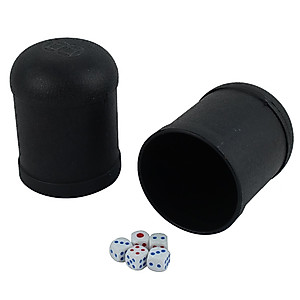 uxcell a15010700ux0348 Dice Cup Shaker KTV Party Bar Guessing Casual Tool 5 Pcs w 25 Dices Pack of 5