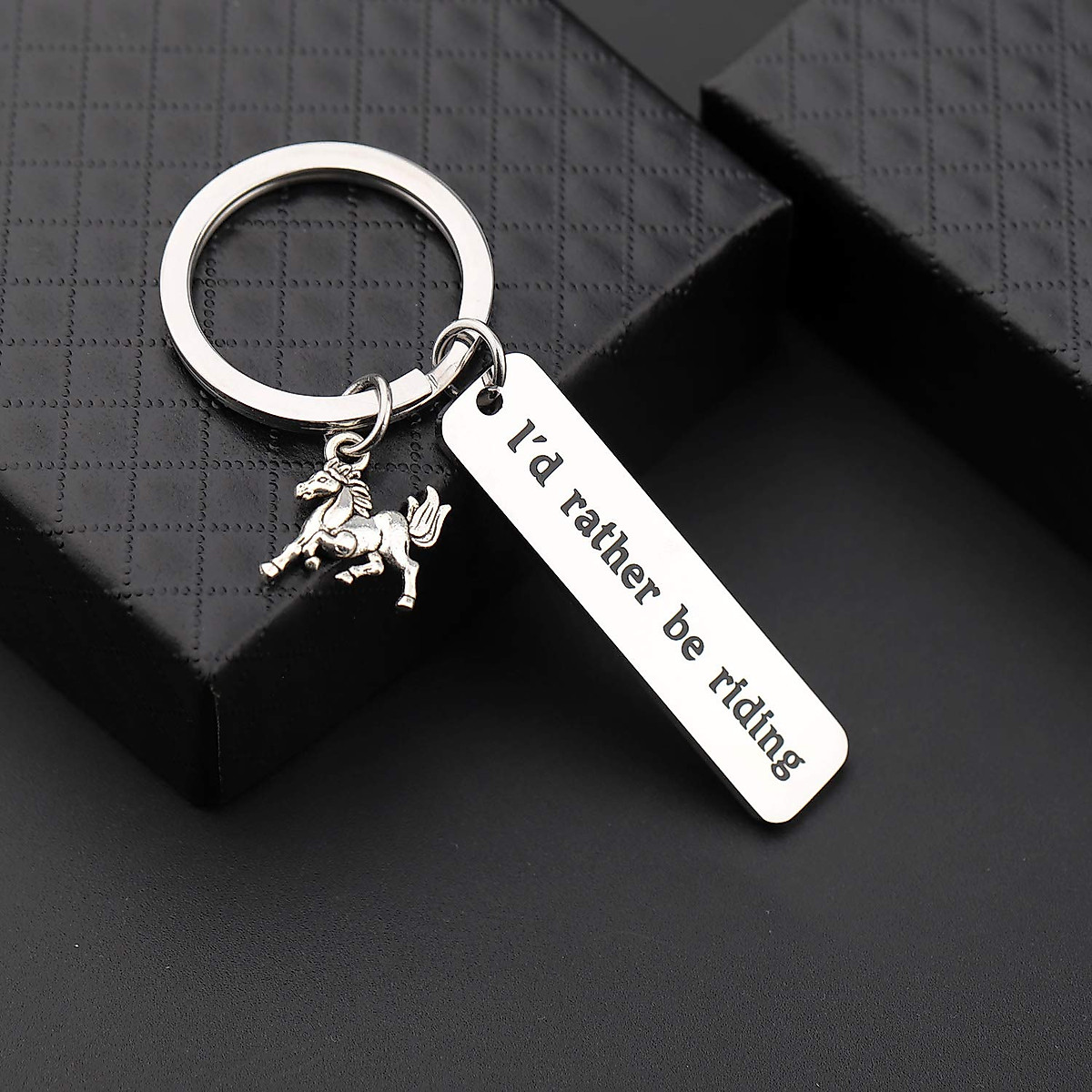 Gzrlyf Horse Keychain I'd Rather be Riding Horse Equestrian Gifts for Horse Lovers(Keychain)