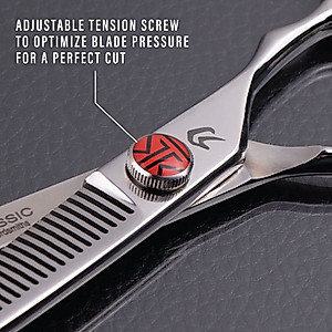 Katana Classic Professional 6.5" Shear Set by Tokko Shears, Premium 440C Japanese Steel Regular and Thinning Scissors for Barbers and Salon Professionals